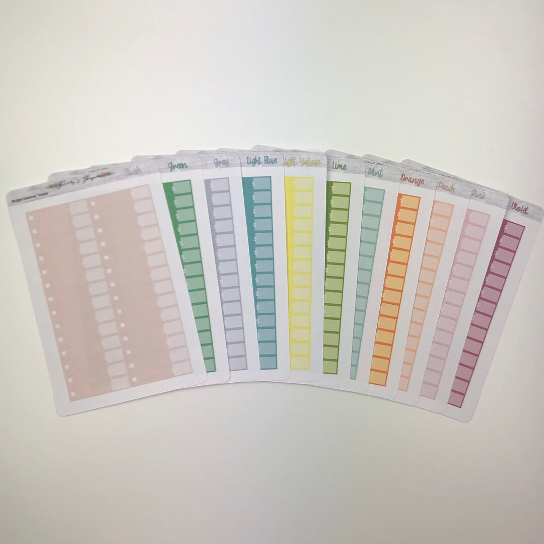 8.5 X 11 Budget Expense Tracker Colorful Expense Tracking Stickers ...
