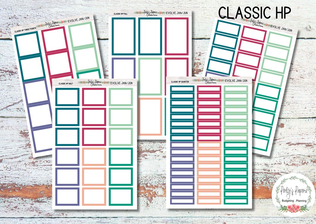 Classic HP Evolve Jan - Jun Colorful Boxes | Colorful Planner Boxes ...
