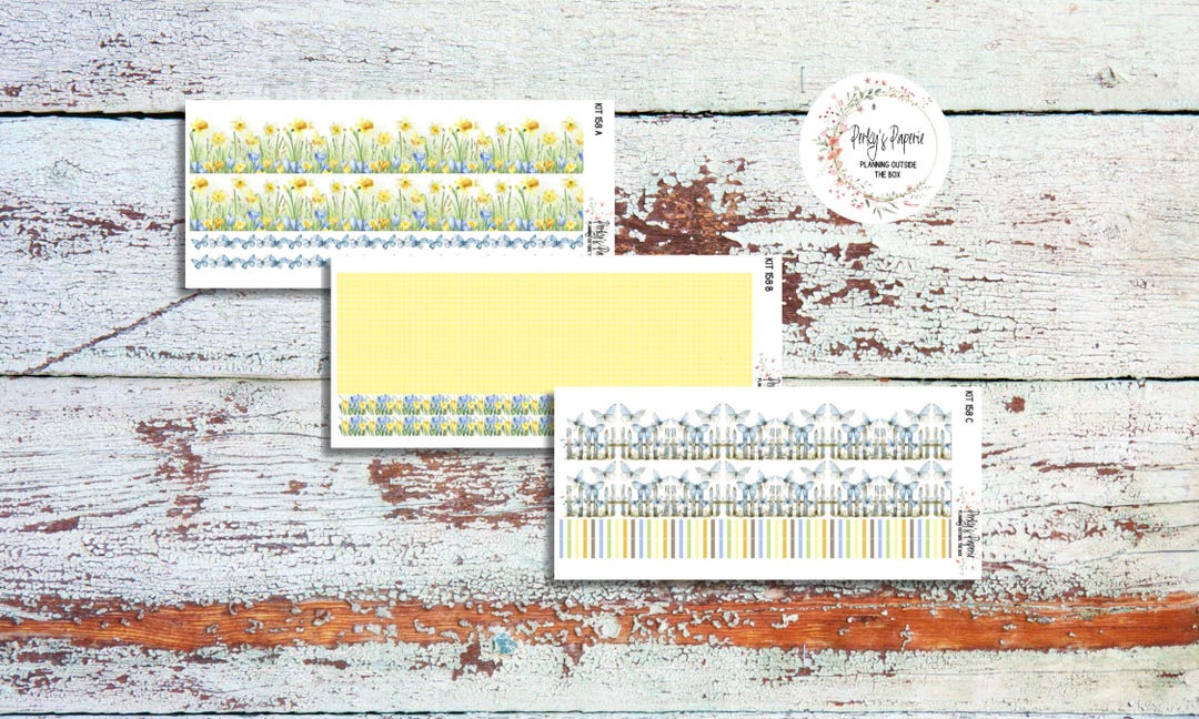 May 7x9 Budget Headers Thick and Thin Washi to Adorn Top Pages of Your ...