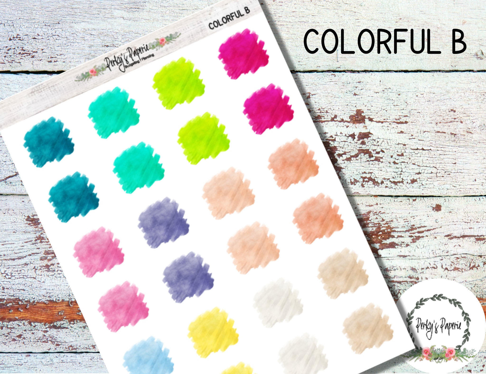 Colorful Square Paint Smudge Planner Boxes for Layering - Etsy