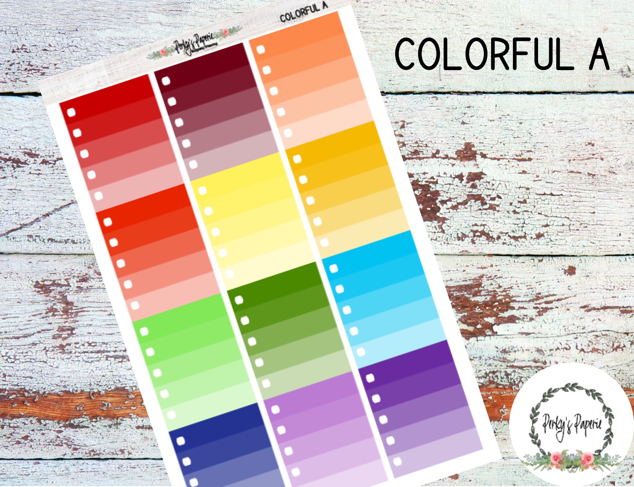 Ombre Checkbox Colorful Planner Sticker Check List - Etsy