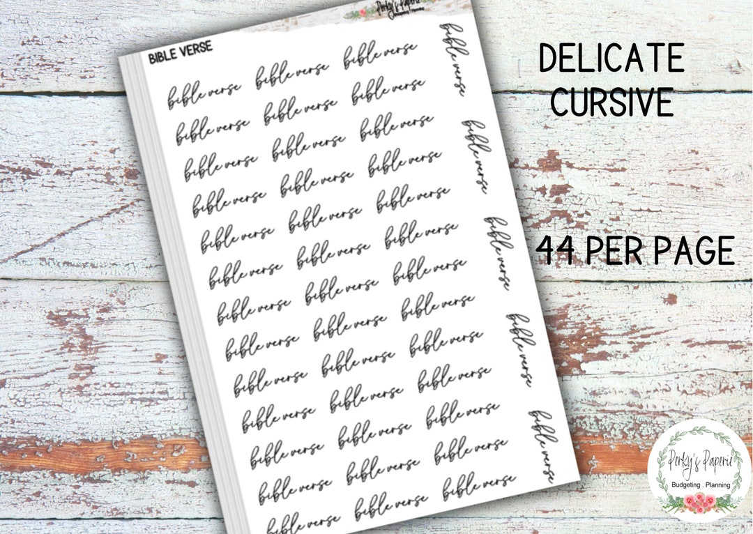 Bible Verse Script Sticker in Delicate Curvise Lettering for All Your ...