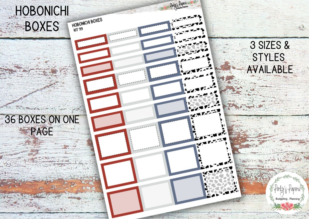 Hobonichi A5 Cousin Colorful Planner Boxes 4th of July 99 Hobonichi ...