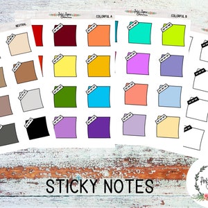 Sticky Note Planner Box Stickers | Planner Stickers | Take Notes ...