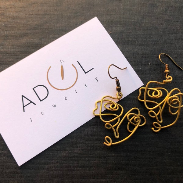 Wire Face Earrings - Etsy