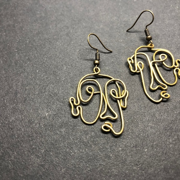 Wire Face Earrings - Etsy