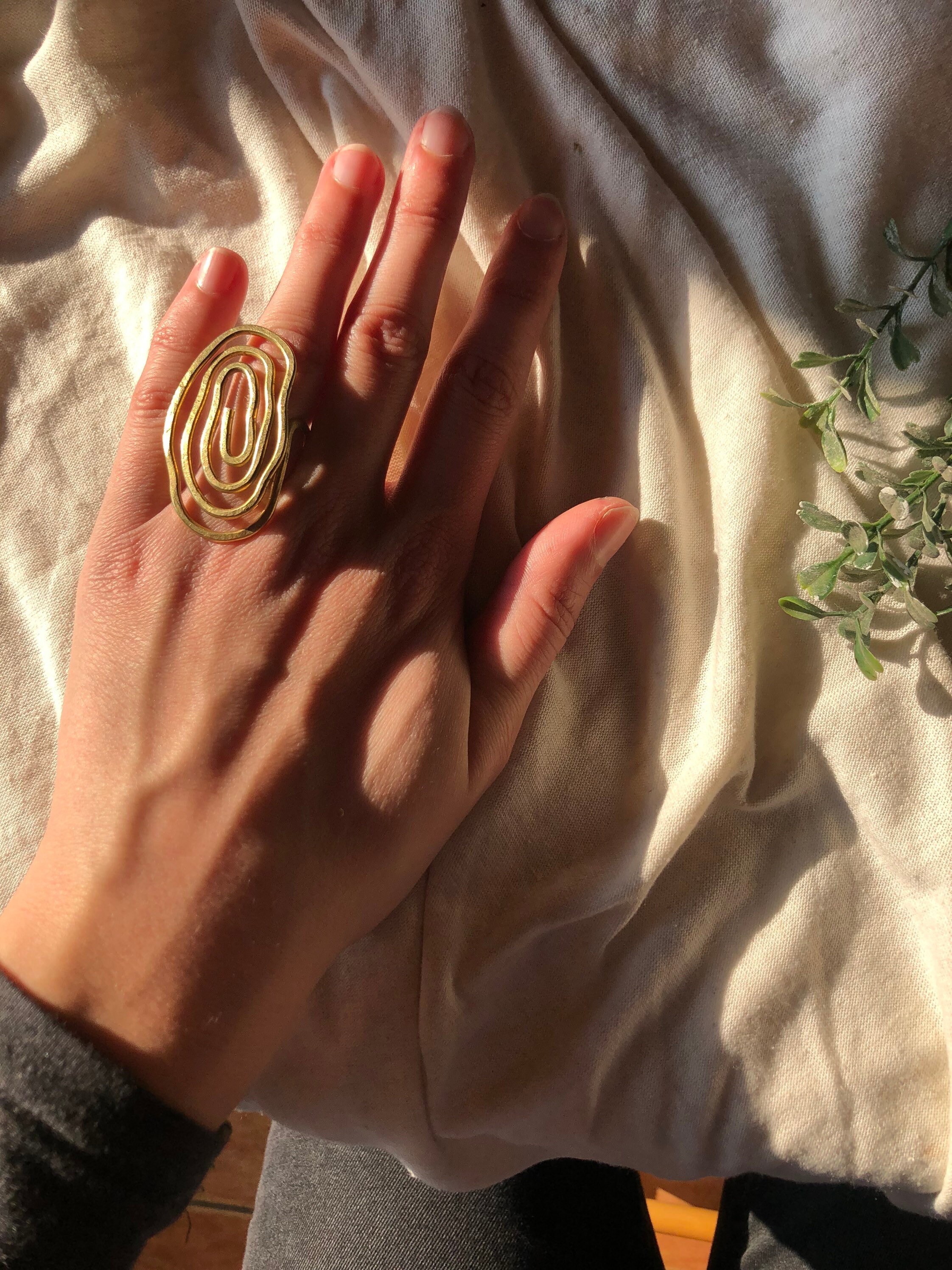 Spiral Design Ring, Large Abstract Modern Jewelry, Minimalist Artistic ...