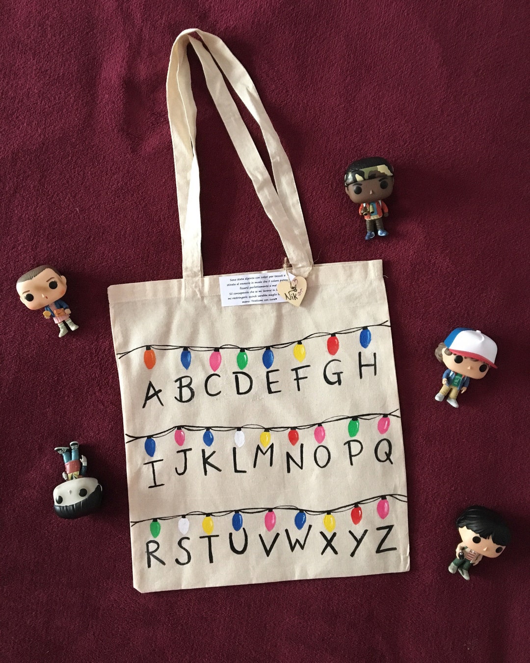 Tote Bag, STRANGER THINGS, NETFLIX, Cotton, Tv Series, Handpainted, Eco ...