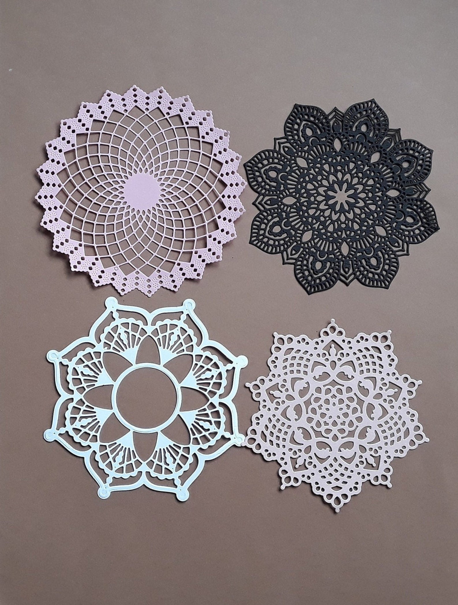 Crochet Doilies Set of 4 Different Kind Paper Doilies Die | Etsy