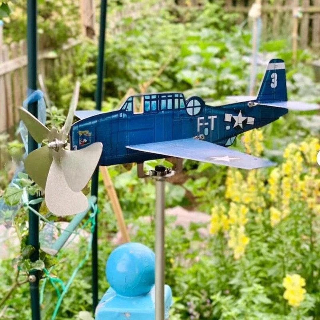 Metal Airplane Wind Spinner Garden Decoration Direction - Etsy