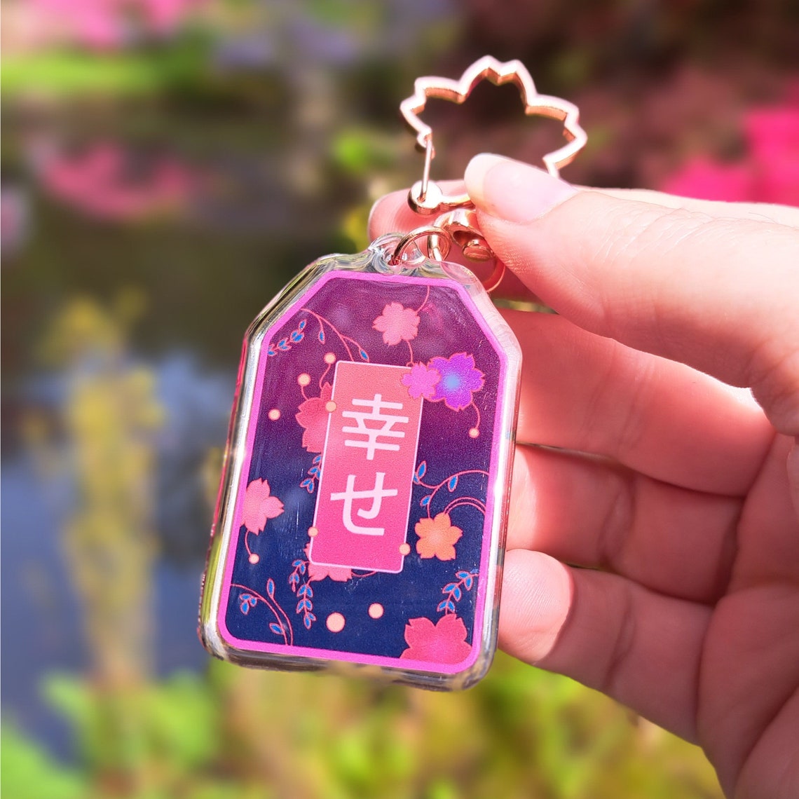 Omamori Charm happiness Omamori Charm Kimono Flower Design Keychain - Etsy