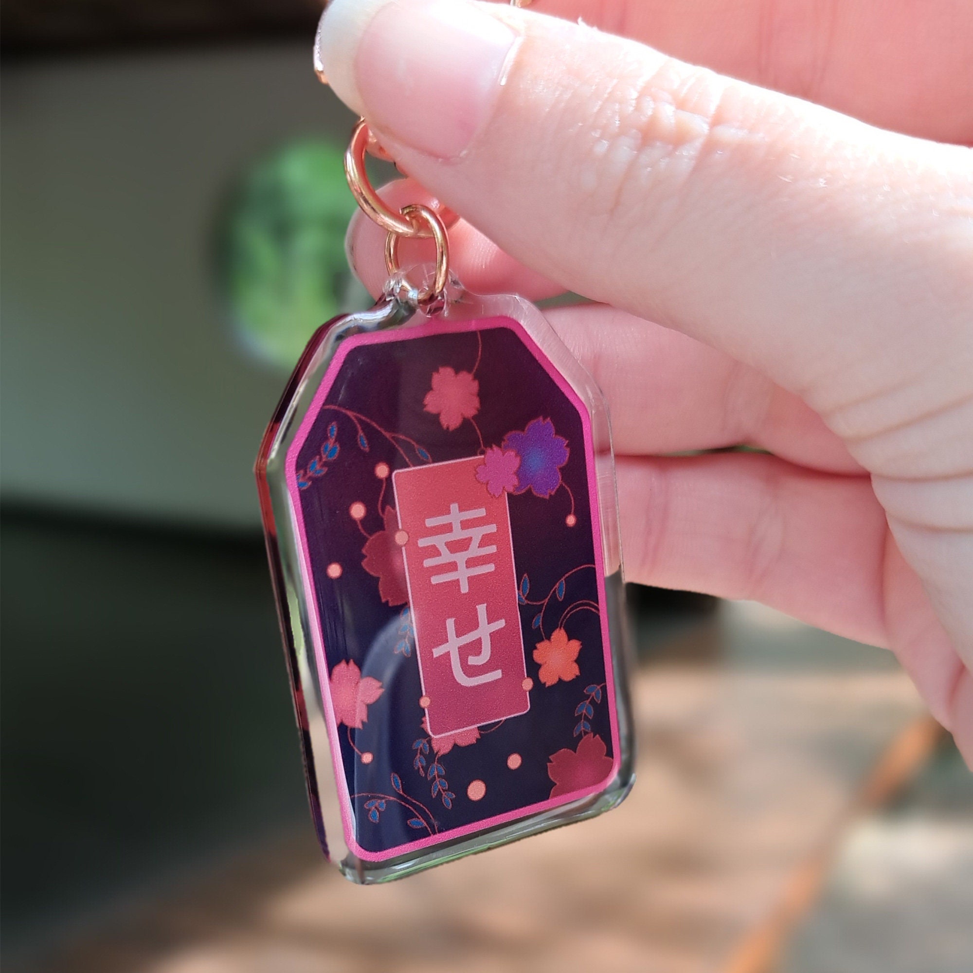 Omamori Charm happiness Omamori Charm Kimono Flower Design Keychain - Etsy