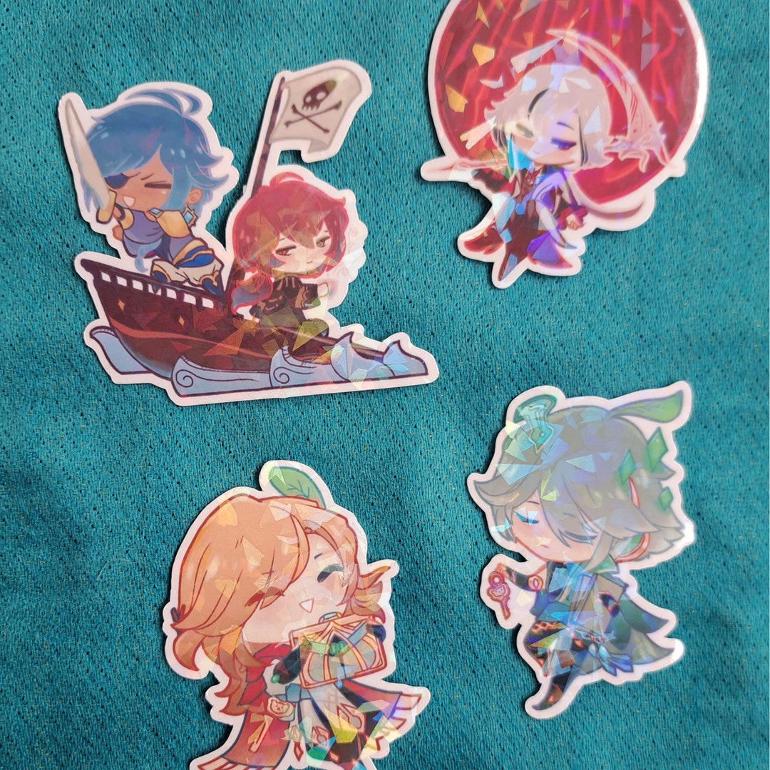 Genshin Impact Crystal Holo Stickers - Etsy