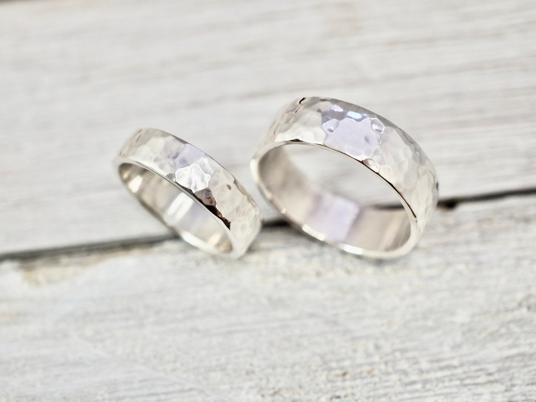 Silver Wedding Rings | Mr and Mrs Rings | Sterling Silver Wedding Rings ...