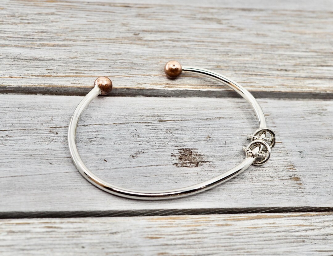 Silver Torque Bracelet With Copper Ends | Sterling Silver and Pure ...