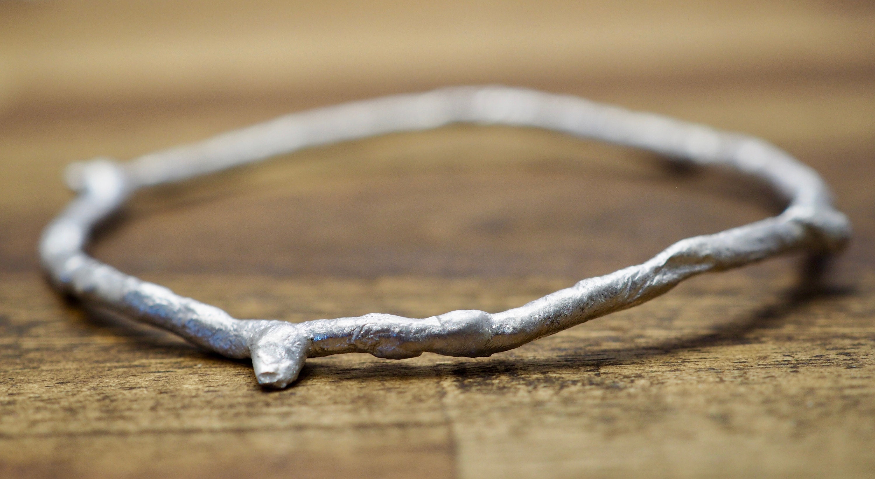 Sterling silver twig bracelet 925 Sterling silver bangle | Etsy