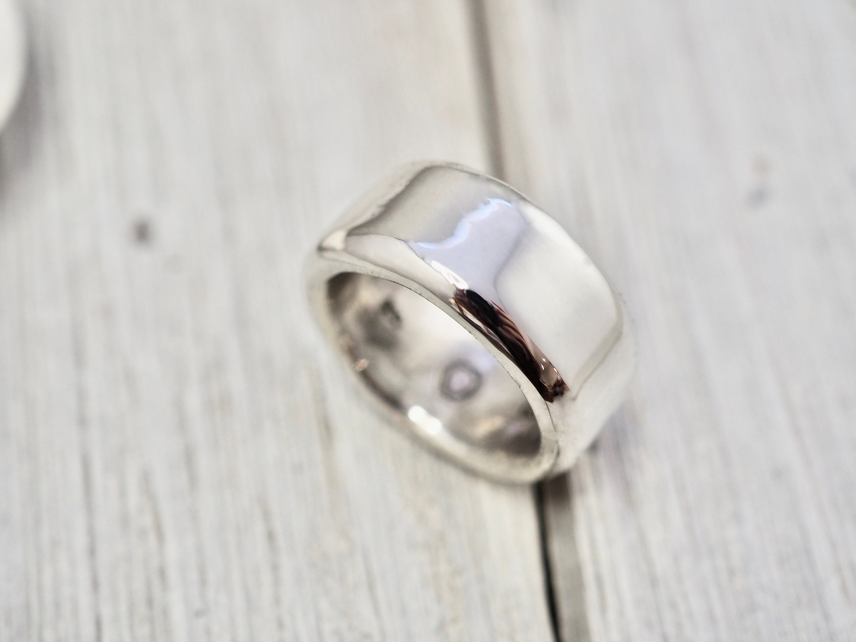 Chunky sterling silver ring | Heavy silver ring | Hammered silver ring ...