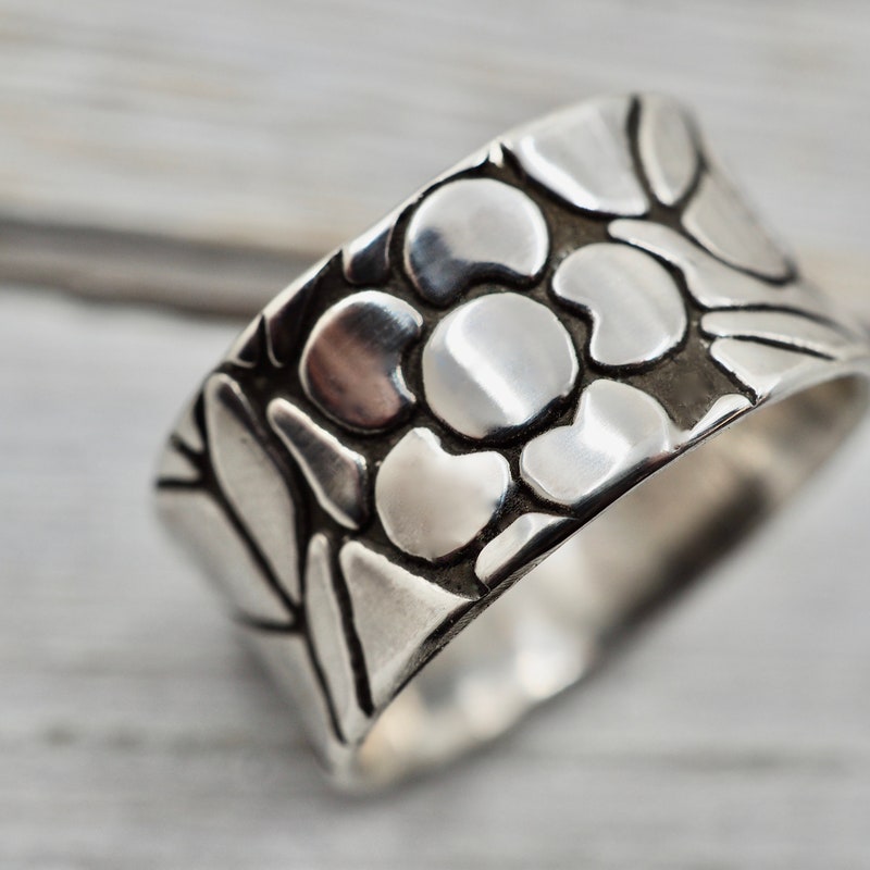 Wide Silver Ring - Etsy