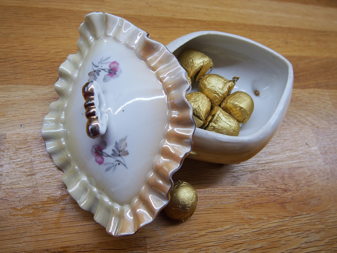 Vintage Vase With Lid, Vintage Ceramic Trinket Box With Lid, Vase With ...