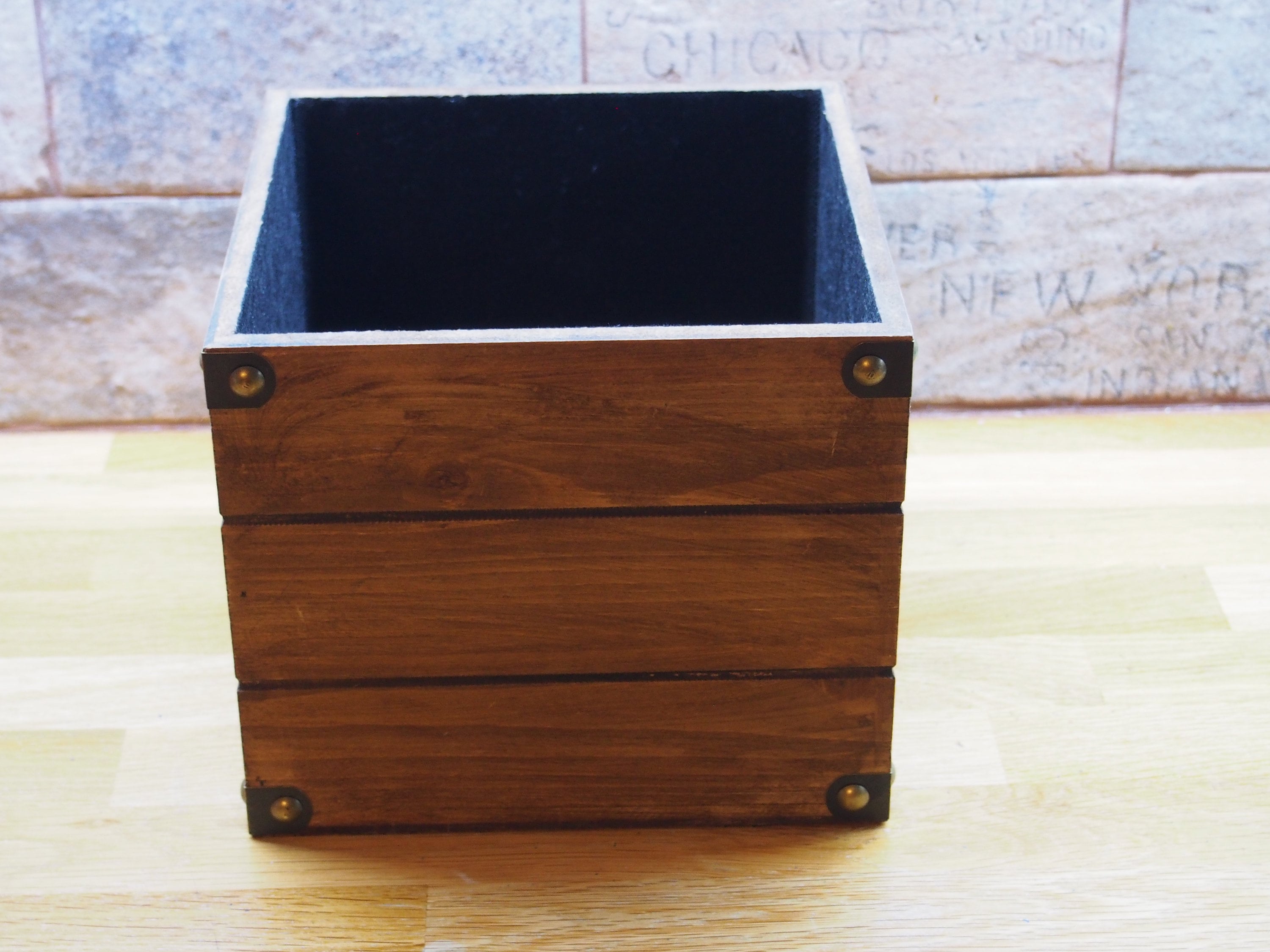 Vintage Brown Wood Box, Storage Wooden Box, Vintage Decoration, Wooden ...