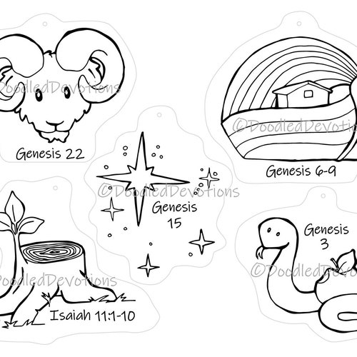 Printable Jesse Tree Ornaments and Devotional: Advent Family - Etsy