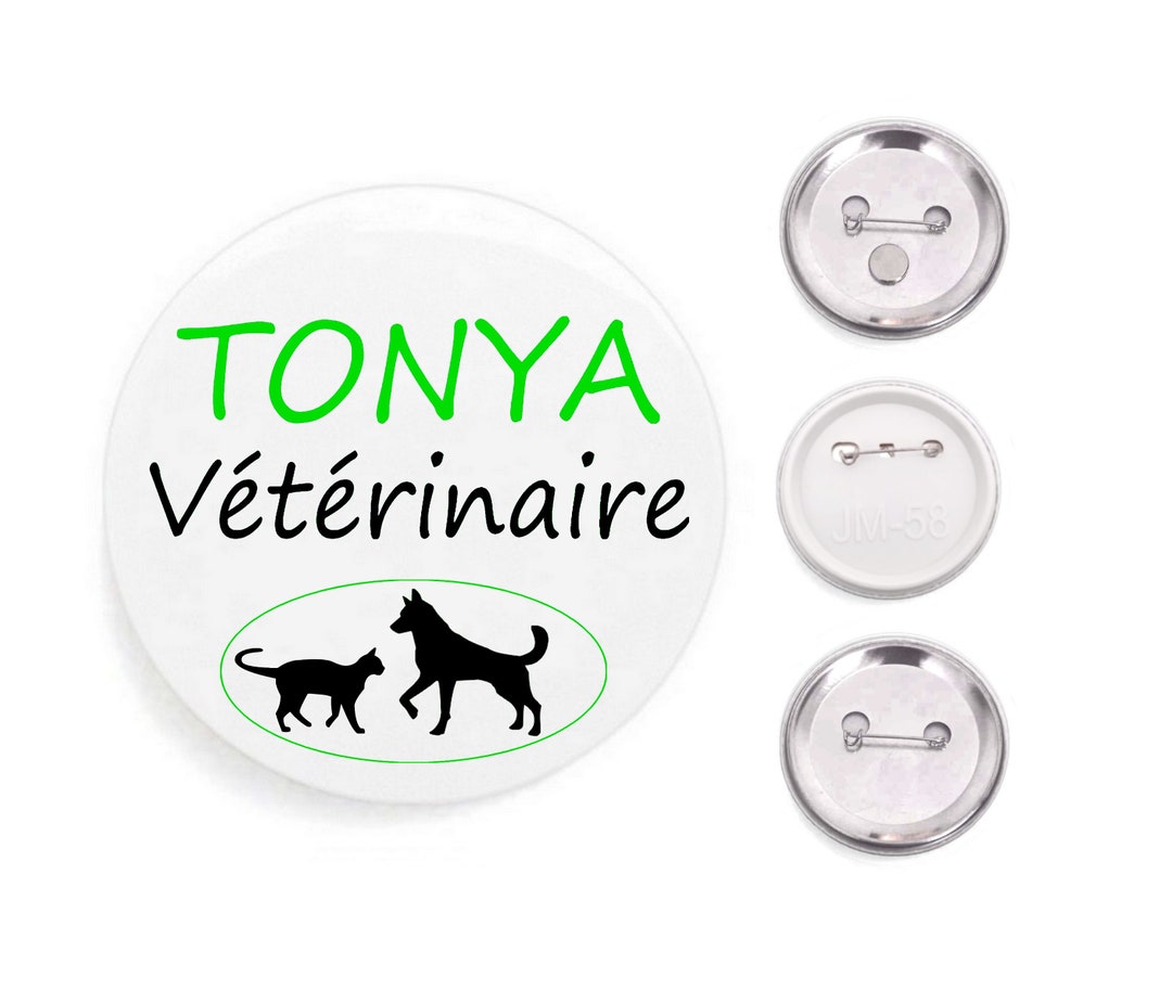 Veterinary Badge, Magnetic, Personalized With Profession, Customizable ...