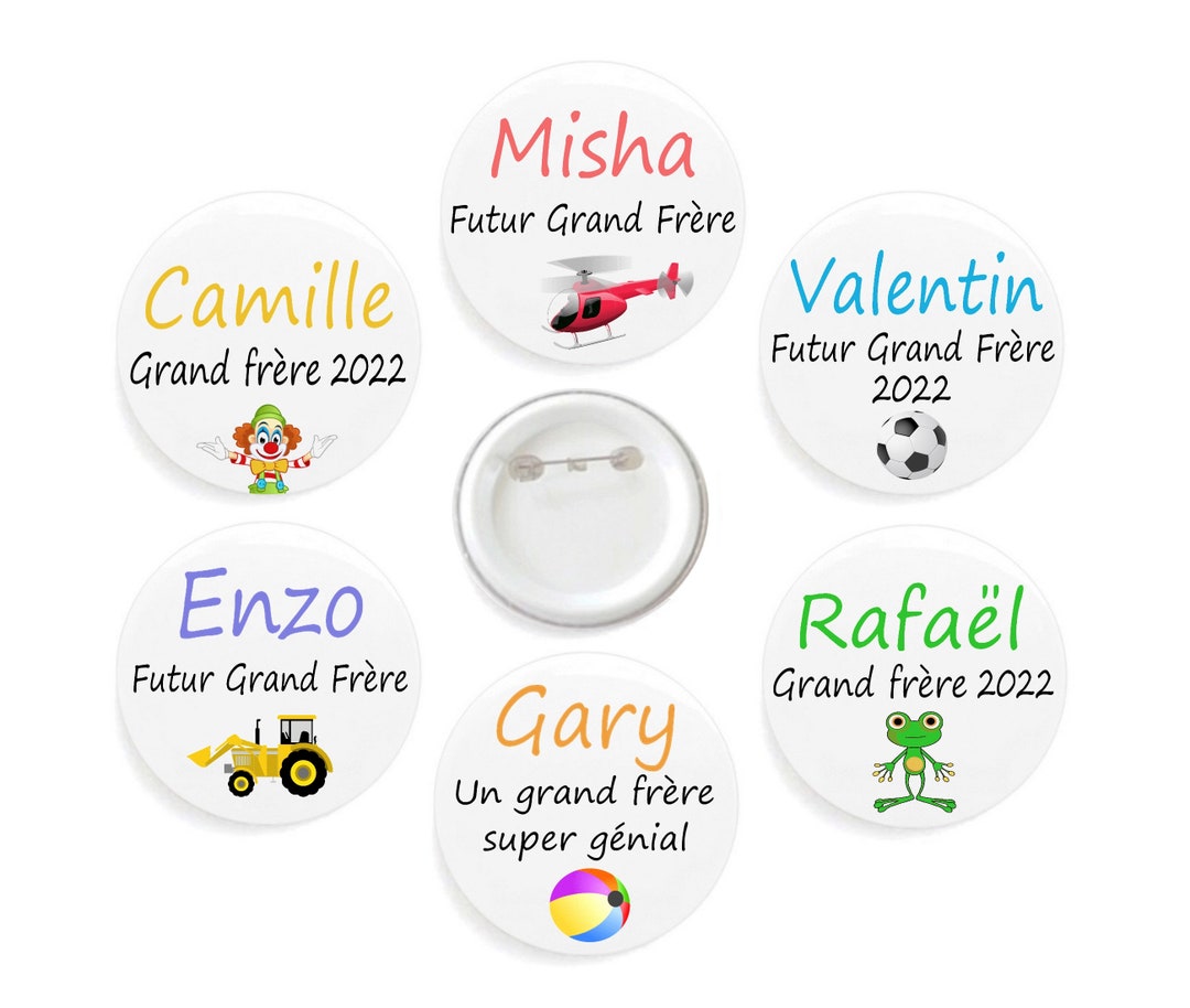 Big Brother Badge, Customizable First Name Badge, First Name of Your ...