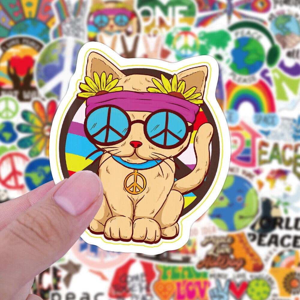 50pcs Hippy Hippie Stickers Pack Peace and Love Camper Van VW - Etsy UK