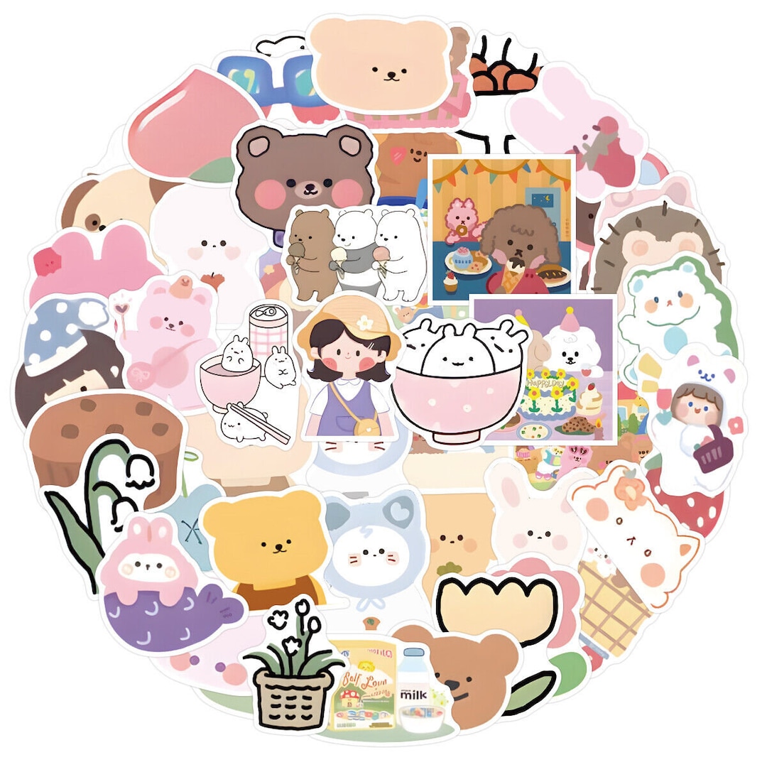 100pcs Cute Pastel Animal Stickers for Kids Children Baby Laptop ...