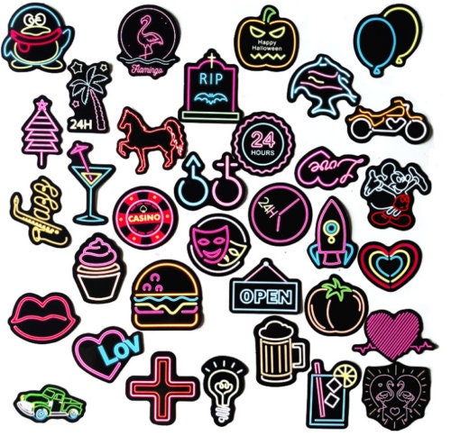 100PCS Neon Sign Stickers Bomb Graffiti Vinyl Decal Pack - Etsy