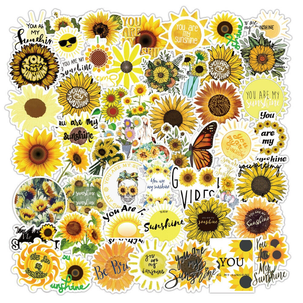 50pcs Yellow VSCO Cute Aesthetic Stickers Pack for Laptop Luggage Decal ...