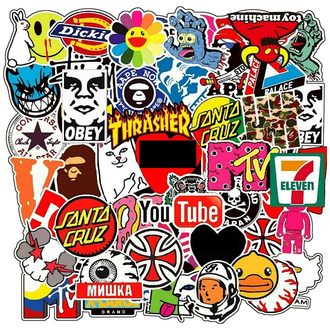 101pcs Hypebeast Brand Logo Stickers Pack Graffiti Vinyl Decal | Etsy