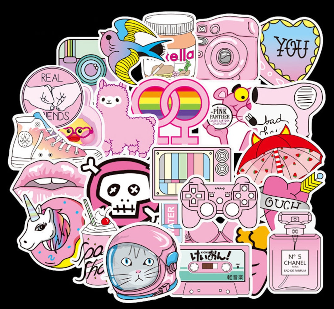 50pcs VSCO Pink Stickers Cute Vinyl Bomb Pack Graffiti Laptop - Etsy