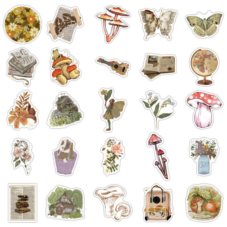 100pcs Classic Vintage Stickers Animal Vinyl Art Scrapbook - Etsy