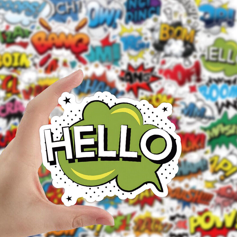 100pcs Comic Book Stickers Boom Bam Pow Wow Bang Explosion - Etsy