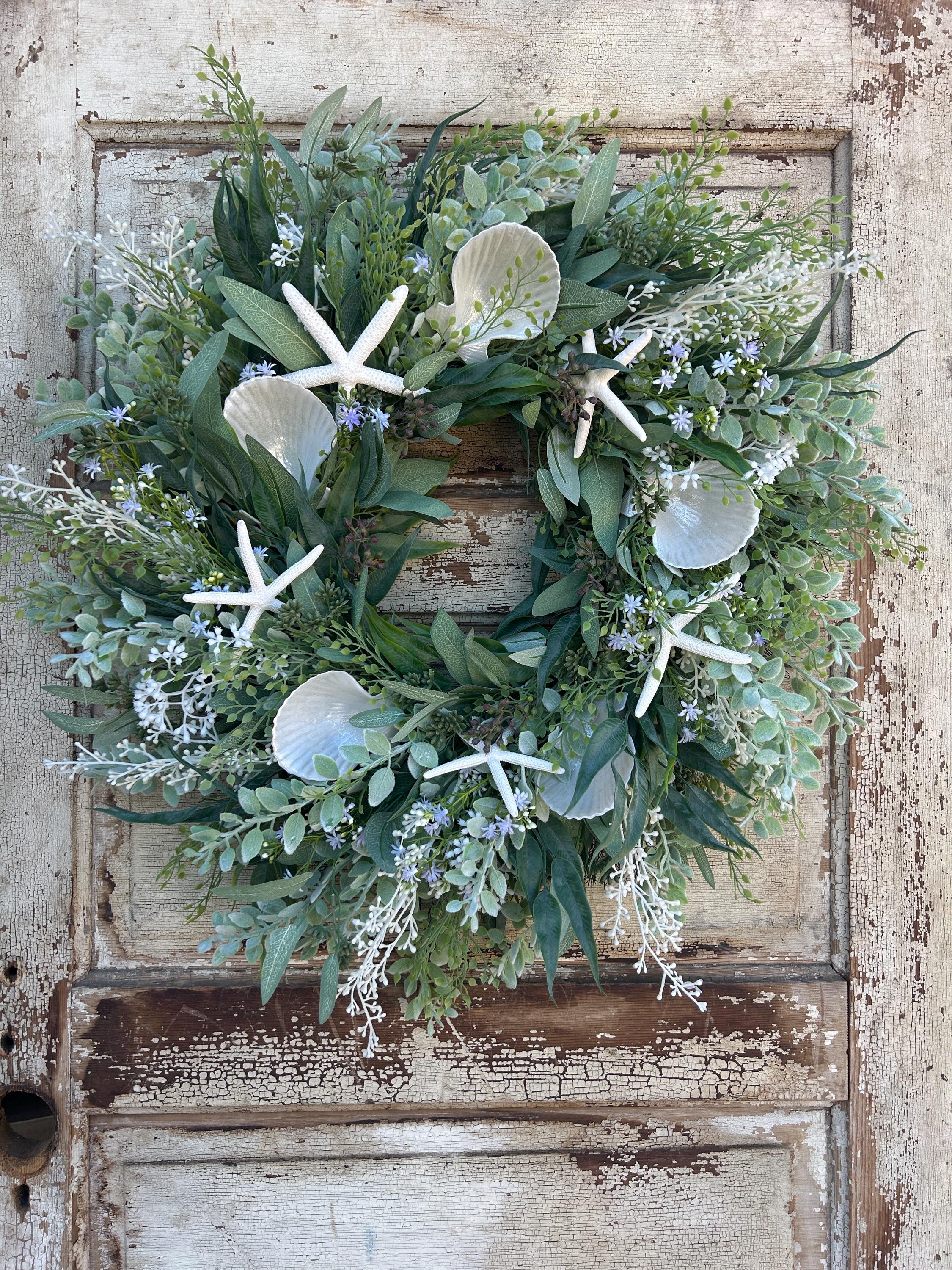 Sea Shell Wreath, Beach Wreath for Front Door, Beach Decor, Beach House ...