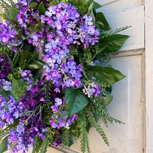 Full Purple Lilac Wreath for Front Door, Purple Lilac Wreath, Lilac ...