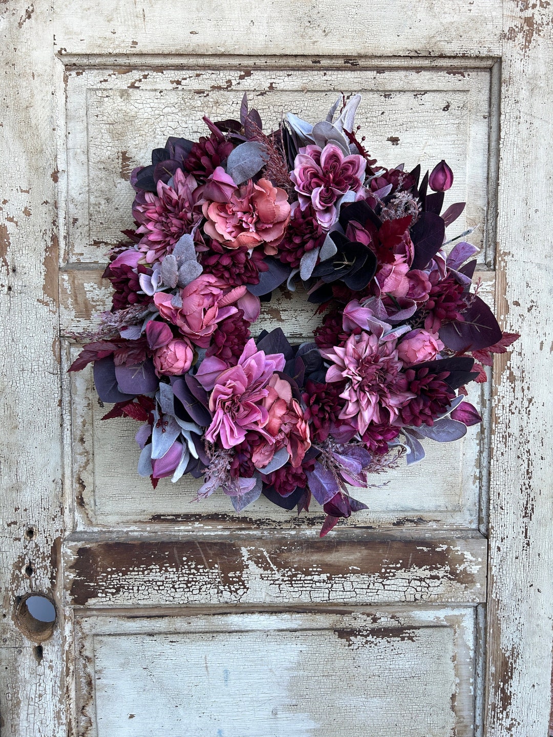 Dusty Pink Fall Wreath for Front Door, Pink Fall Door Decor, Pink and ...