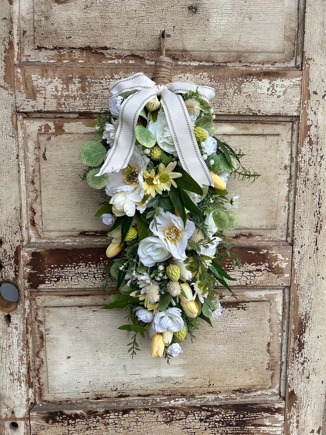 Yellow Spring Swag, Spring Door Swag, Spring Blossom Swag, Spring Door ...