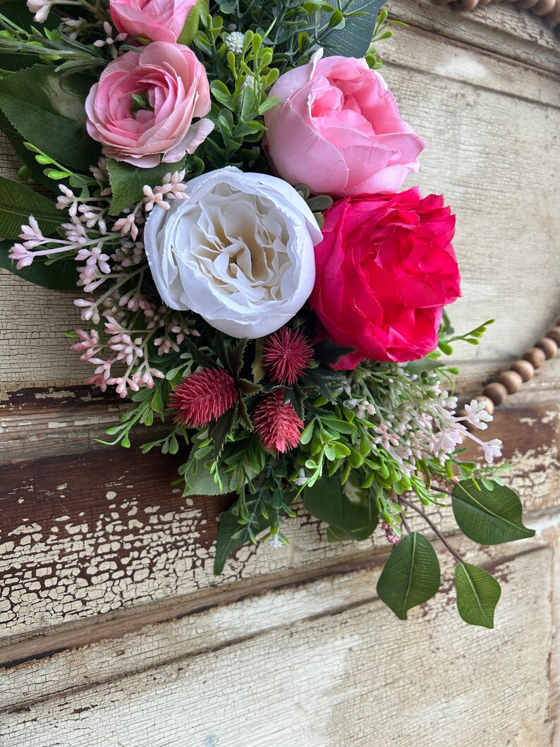 Heart Shape Beaded Wreath Boho Valentine's Day Wreath - Etsy