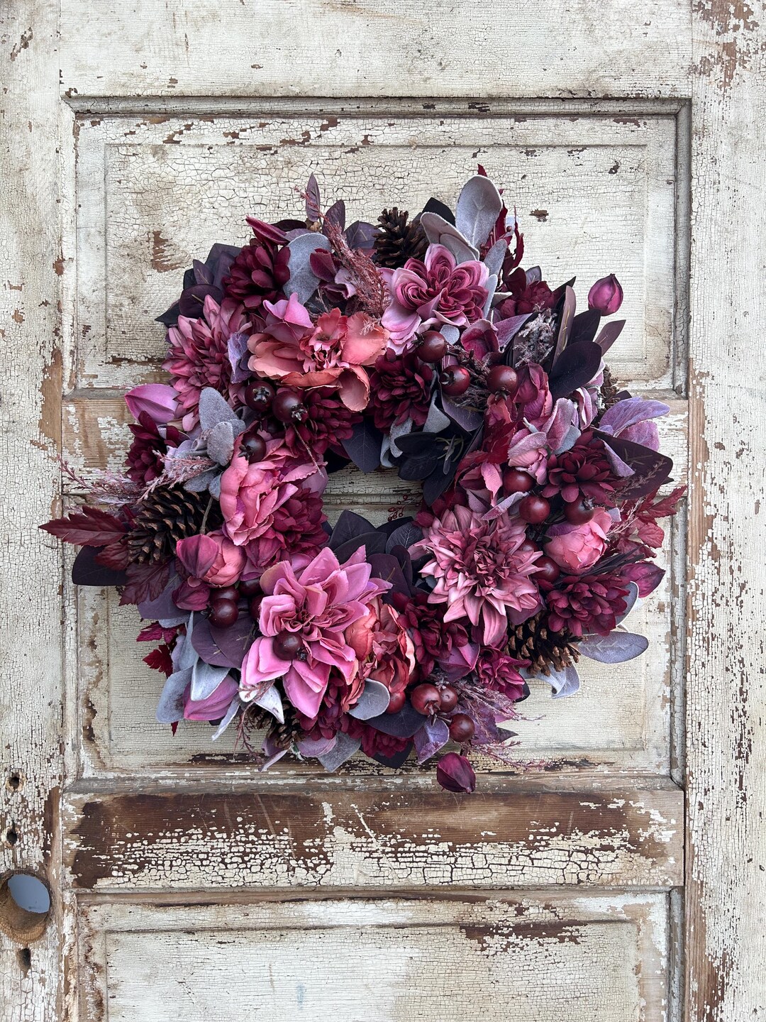 Dusty Pink Fall Wreath for Front Door, Pink Fall Door Decor, Pink and ...