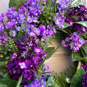 Full Purple Lilac Wreath for Front Door, Purple Lilac Wreath, Lilac ...