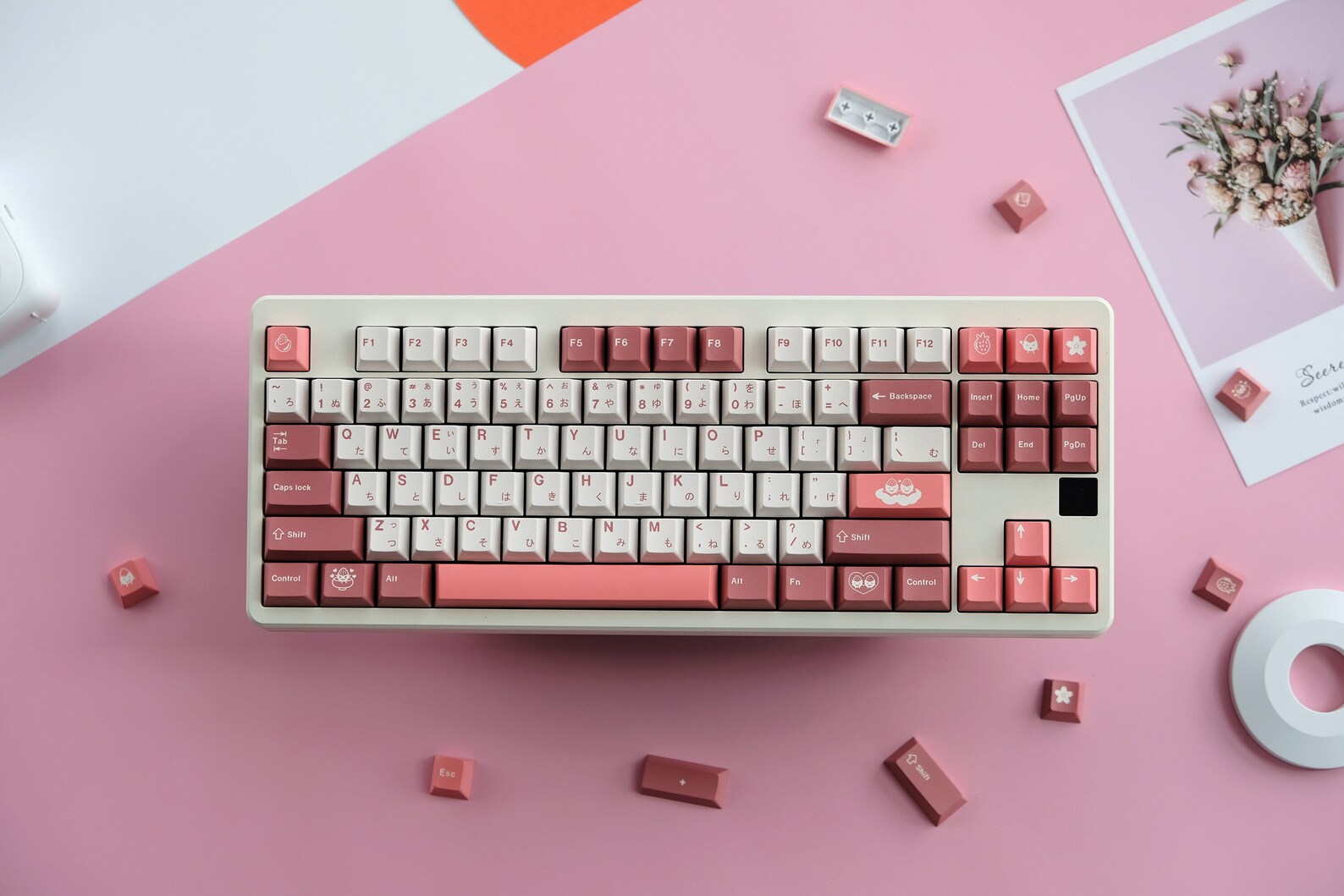 Replica GMK Daifuku Cherry Profile PBT Dye Sub Pink White - Etsy