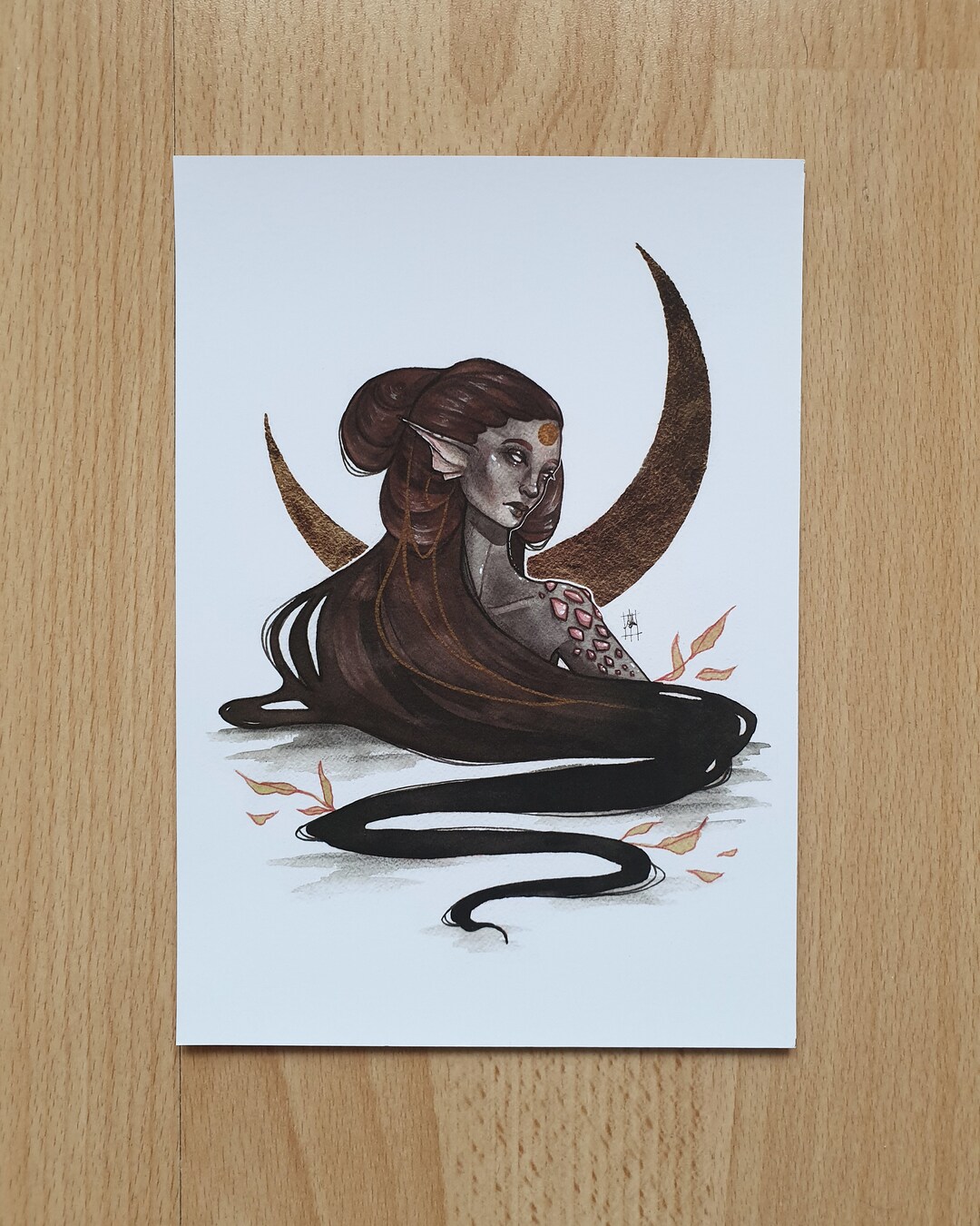 MERMAID INKTOBER // Illustration A5 148 X 210 Mm // Decoration Print ...