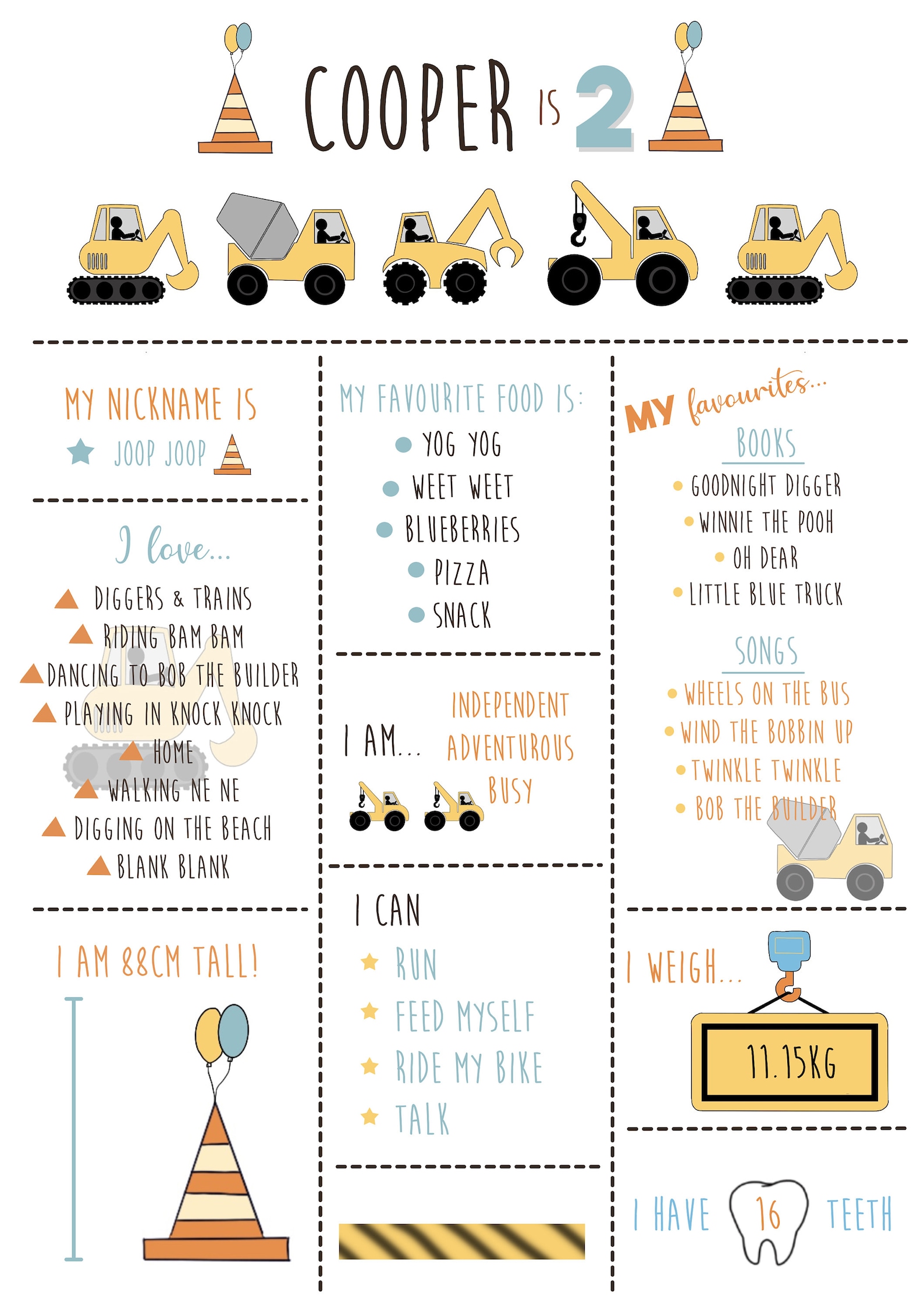 Second Birthday Milestone Poster - Etsy