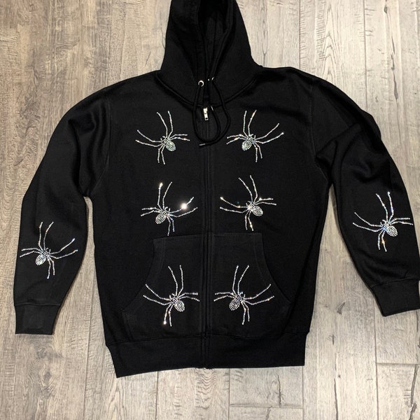 Zip up Spider Web Hoodie - Etsy