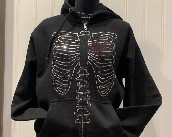 Skeleton Zip Hoodie - Etsy