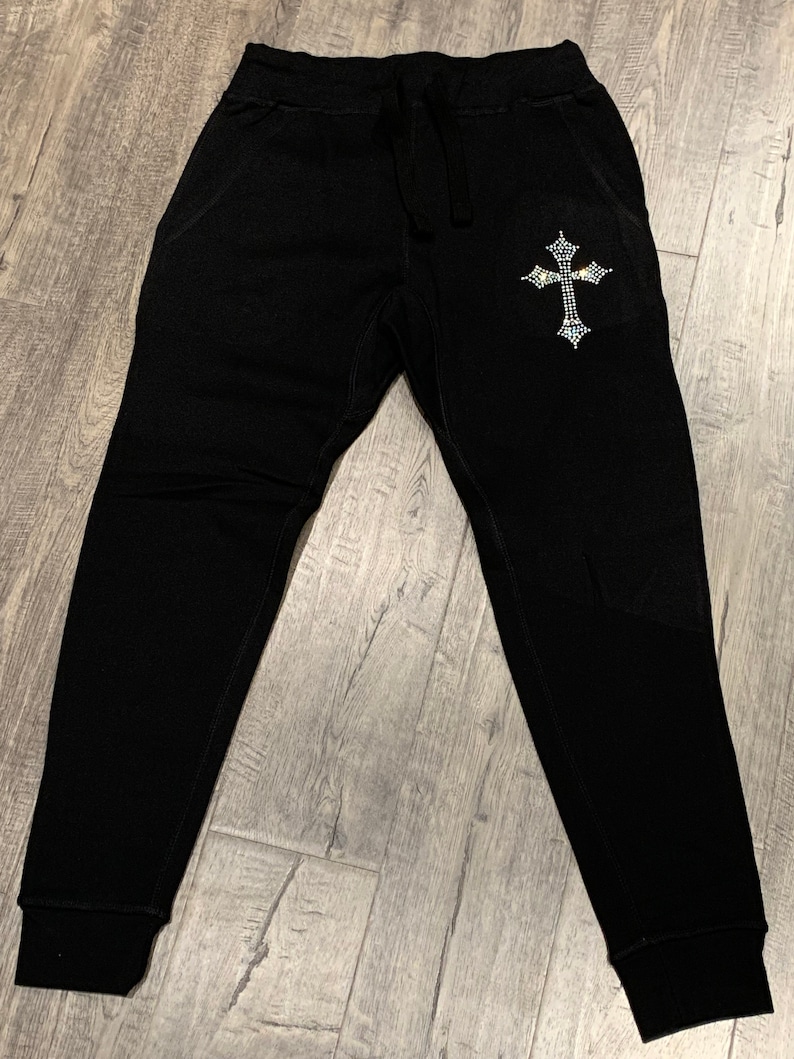 Cross Rhinestone Joggers. - Etsy