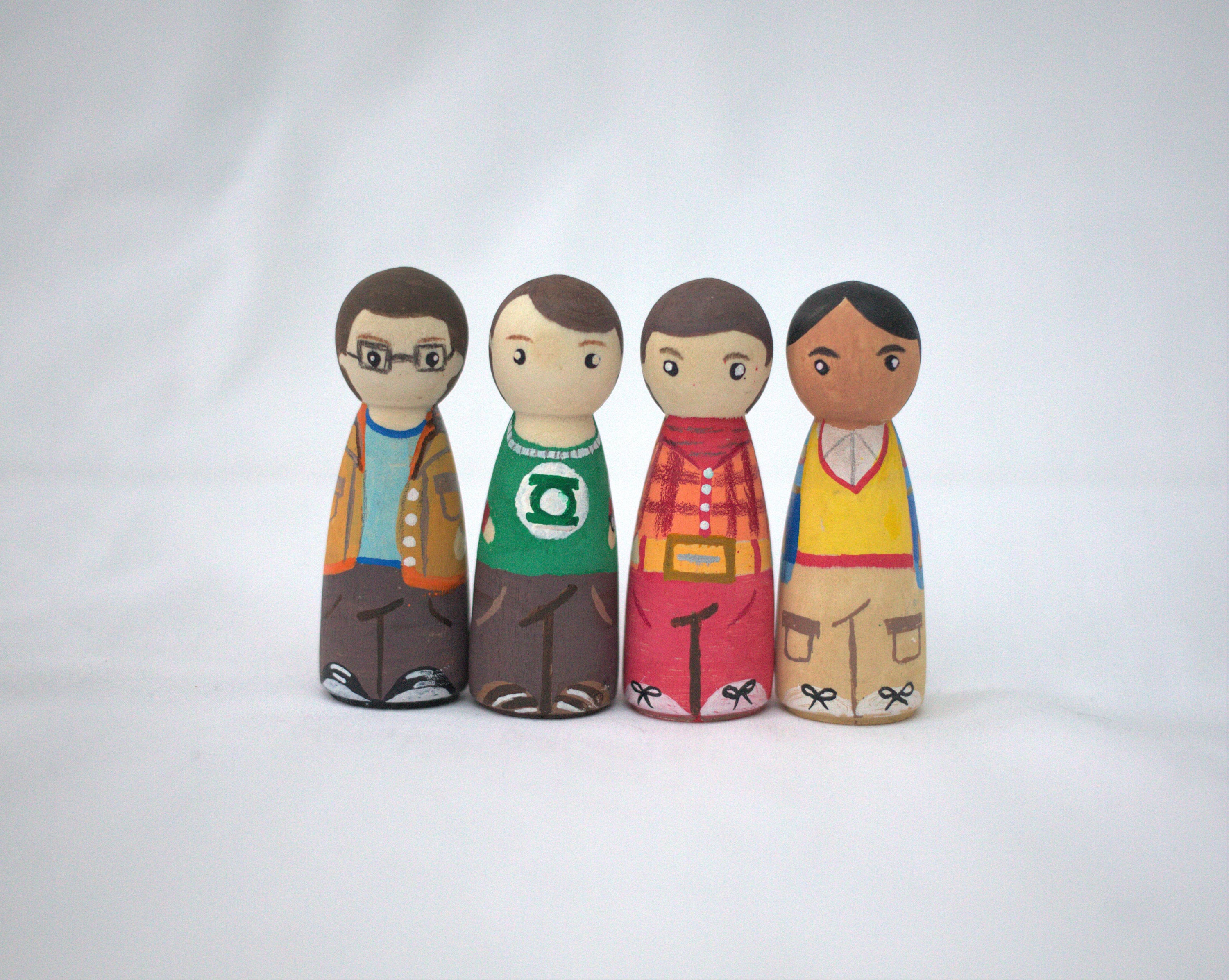 Big Bang Theory Themed Peg Dolls. Feauturing**sheldon**leonard**raj ...