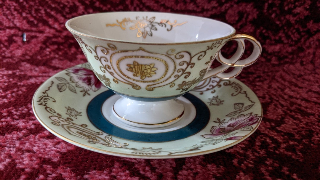 Vintage Shafford Teacup and Saucer Bone China Japan Pink Floral - Etsy